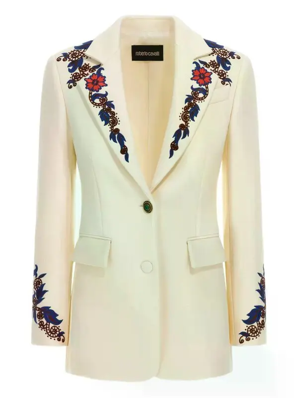 Roberto Cavalli Floral-embroidered Blazer