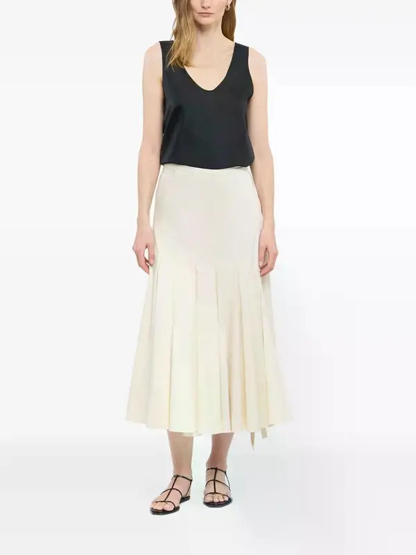 Another Tomorrow Panelled Wrap Skirt - Neutrals