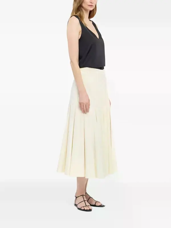 Another Tomorrow Panelled Wrap Skirt - Neutrals