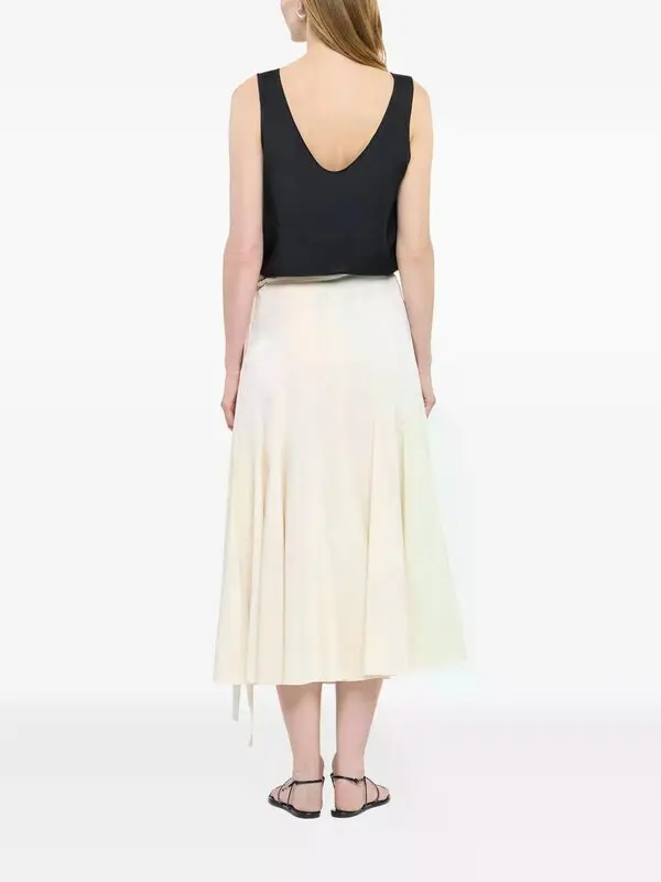 Another Tomorrow Panelled Wrap Skirt - Neutrals