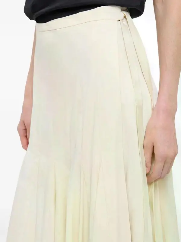 Another Tomorrow Panelled Wrap Skirt - Neutrals