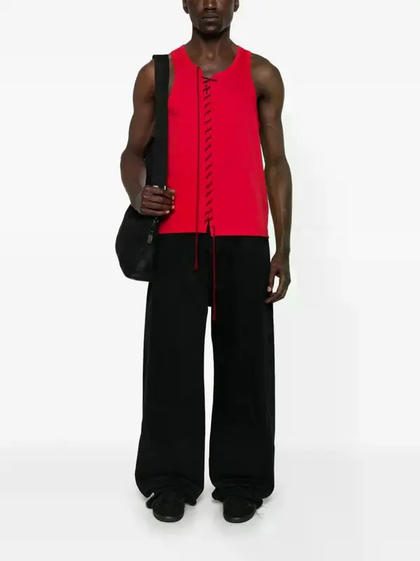 Yohji Yamamoto Lace-up Tank Top