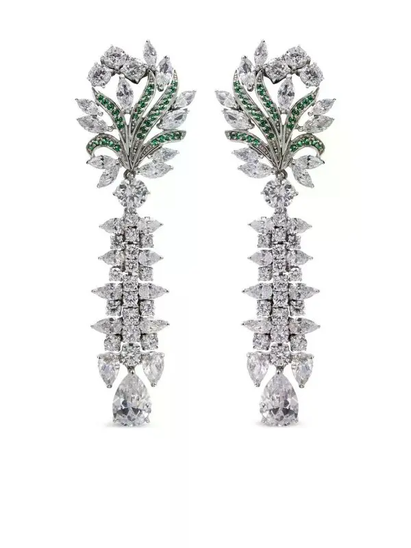 JUWELINA PARIS Diva Drop Earrings - Silver
