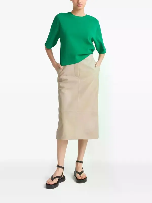 YVES SALOMON Leather Pencil Skirt