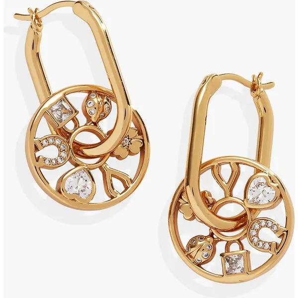 ALEX AND ANI Love And Luck Wheel Hoop Earrings - Gold