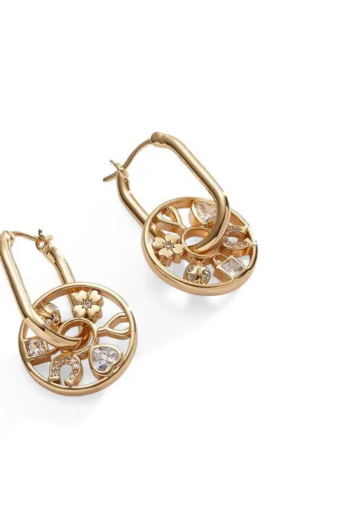 ALEX AND ANI Love And Luck Wheel Hoop Earrings