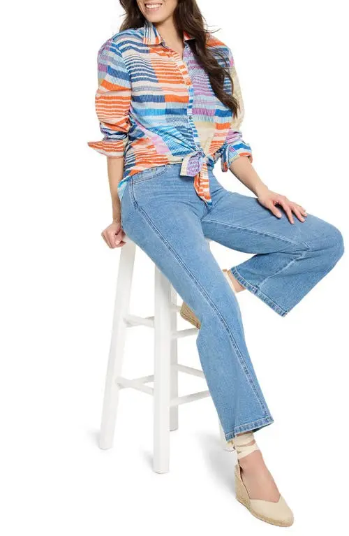NIC+ZOE Sunset Stripe Cotton Button-up Shirt