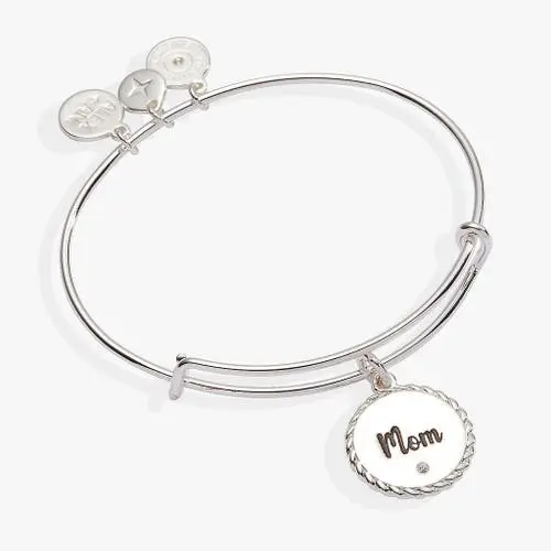 ALEX AND ANI Mom Charm Bangle Bracelet - Silver