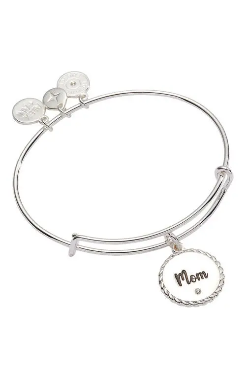 ALEX AND ANI Mom Charm Bangle Bracelet - Silver