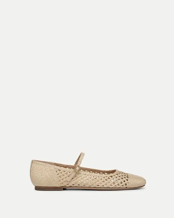 Veronica Beard Ellie Raffia Flat - Natural