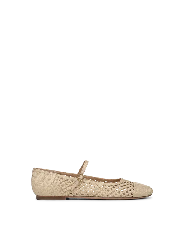 Veronica Beard Ellie Raffia Flat - Natural