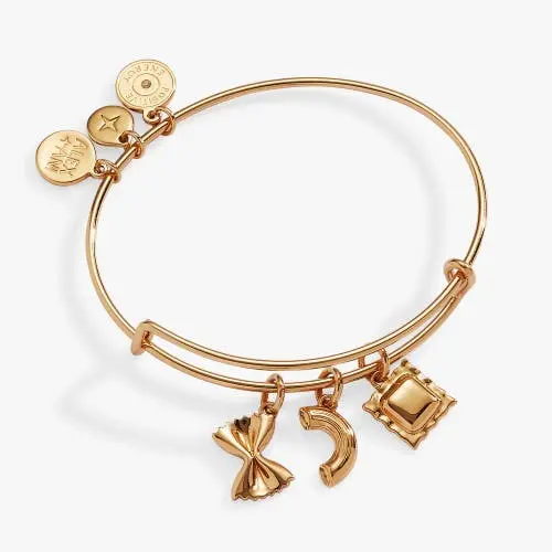 ALEX AND ANI Pasta Charm Bangle Bracelet - Gold