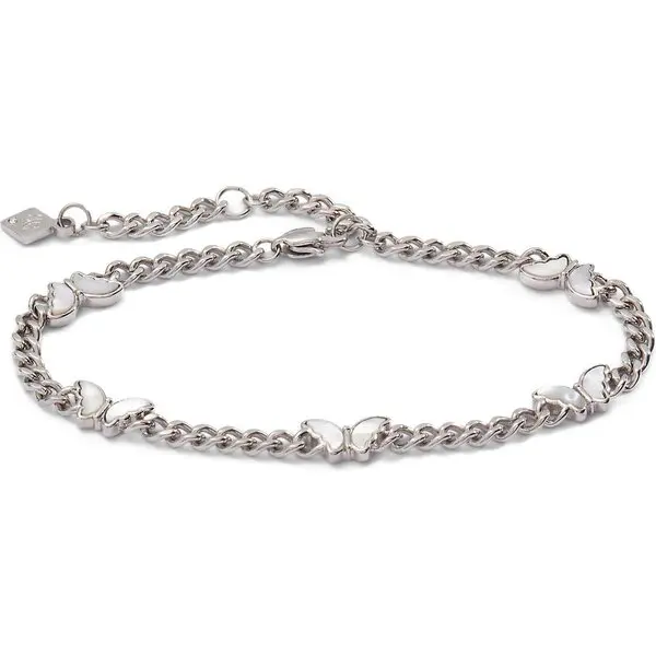 ALEX AND ANI Butterfly Curb Chain Bracelet - Silver