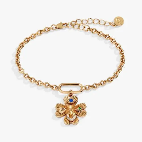 ALEX AND ANI Lucky Four Leaf Clover Bracelet - Gold