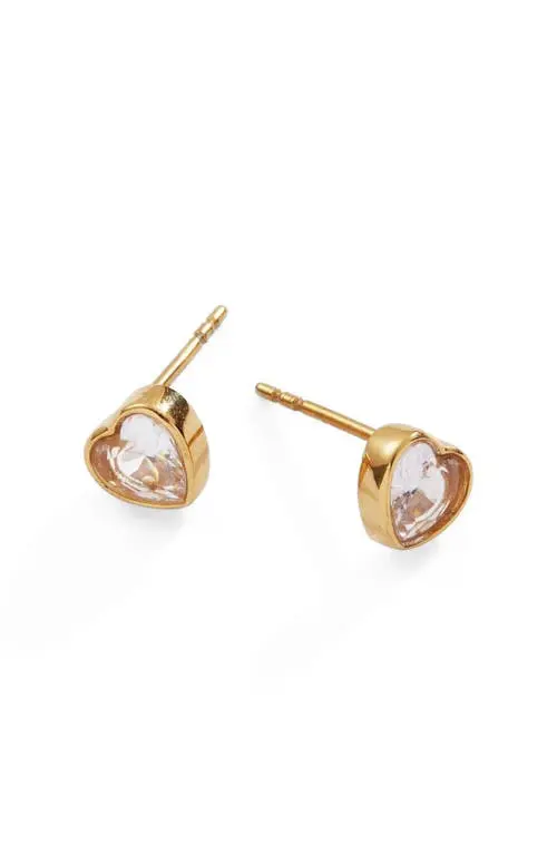ALEX AND ANI Crystal Heart Mini Stud Earrings - Gold