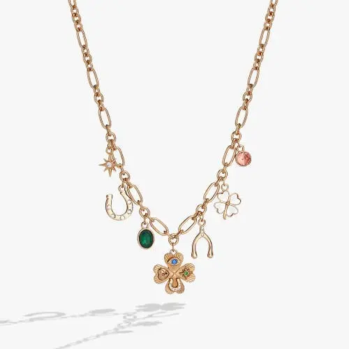 ALEX AND ANI Lucky Four Leaf Clover Charm Necklace - Gold