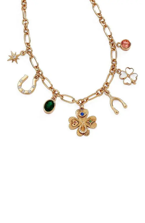 ALEX AND ANI Lucky Four Leaf Clover Charm Necklace
