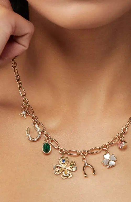 ALEX AND ANI Lucky Four Leaf Clover Charm Necklace