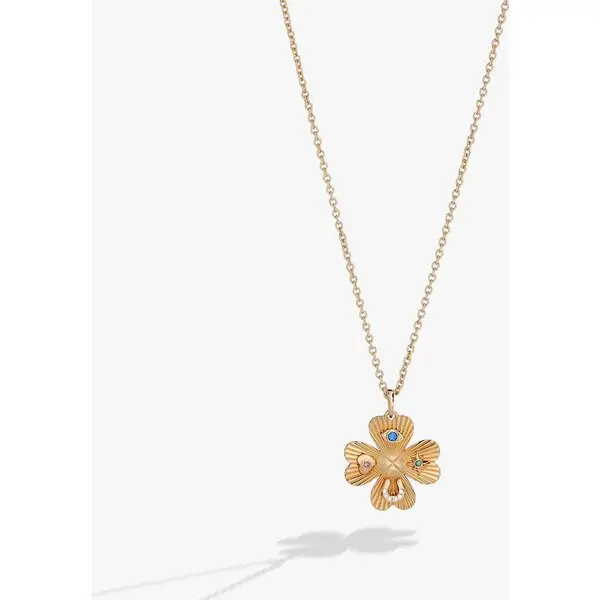 ALEX AND ANI Lucky Four Leaf Clover Pendant Necklace - Gold