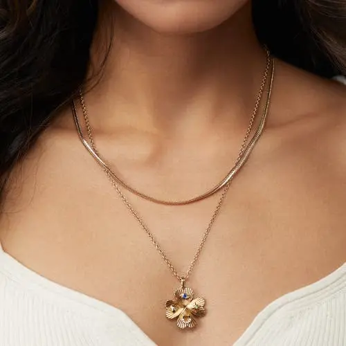 ALEX AND ANI Lucky Four Leaf Clover Pendant Necklace