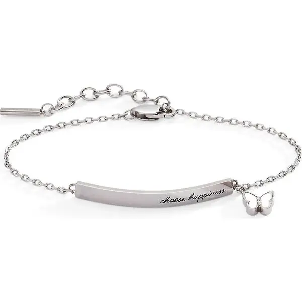 ALEX AND ANI Choose Happiness Bracelet - Silver