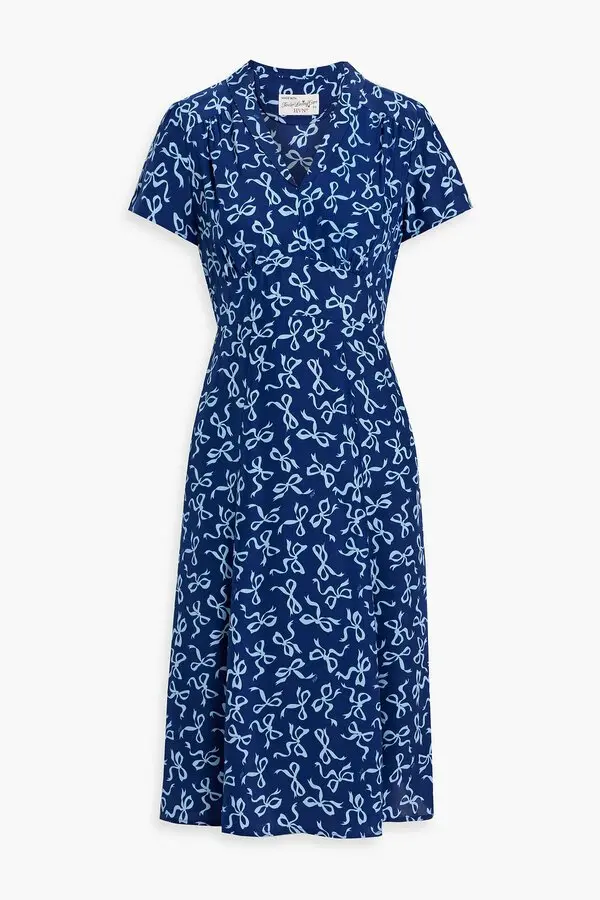 HVN Morgan Printed Silk Dress