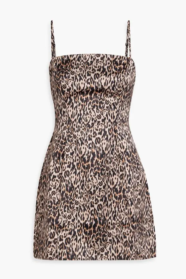 HVN Mia Leopard-print Mini Dress