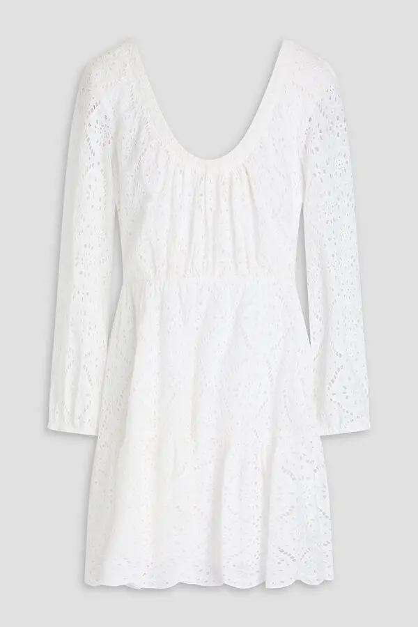 Veronica Beard Calibra Broderie Anglaise Mini Dress - White