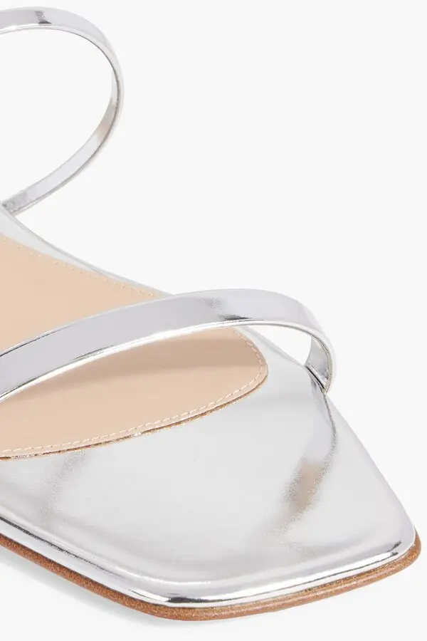 GIANVITO ROSSI Ribbon Downtown Mirrored-leather Sandals