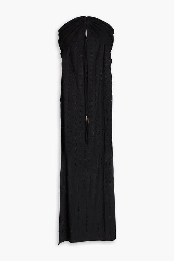 Melissa Odabash Mila Cutout Crochetknit Halterneck Maxi Dress - Black