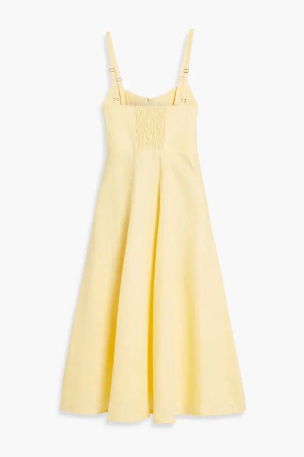 Zimmermann Linen Midi Dress With Zip Detailing