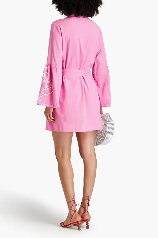 melissa odabash shirt dress Melissa Odabash Darcy Belted Cotton And Linen-blend Maxi Shirt Dress - Women - White Swimwear