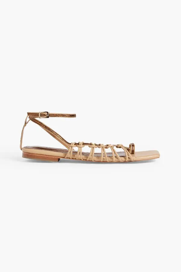 Johanna Ortiz Moon Gazer Leather Sandals - Copper