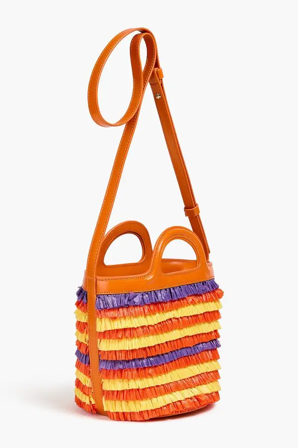 Marni Tropicalia Faux Raffia Bucket Bag - Orange