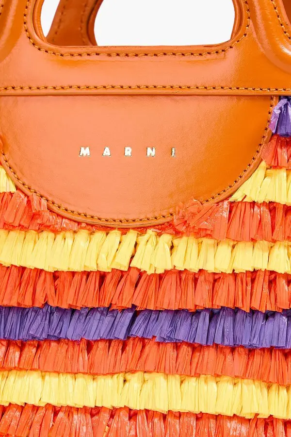 Marni Tropicalia Faux Raffia Bucket Bag - Orange
