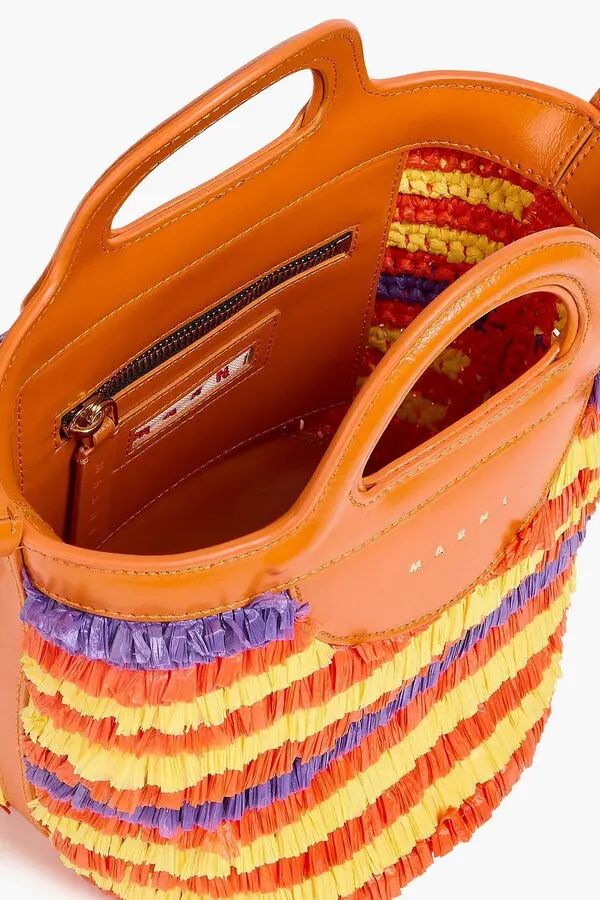 Marni Tropicalia Faux Raffia Bucket Bag - Orange