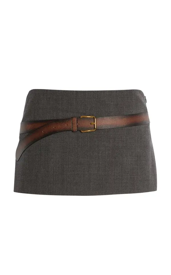 Prada Wool Midi Skirt With Belt