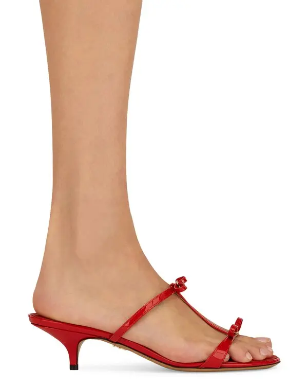 FERRAGAMO Abili 40 Mini Bow Sandals - Flame Red