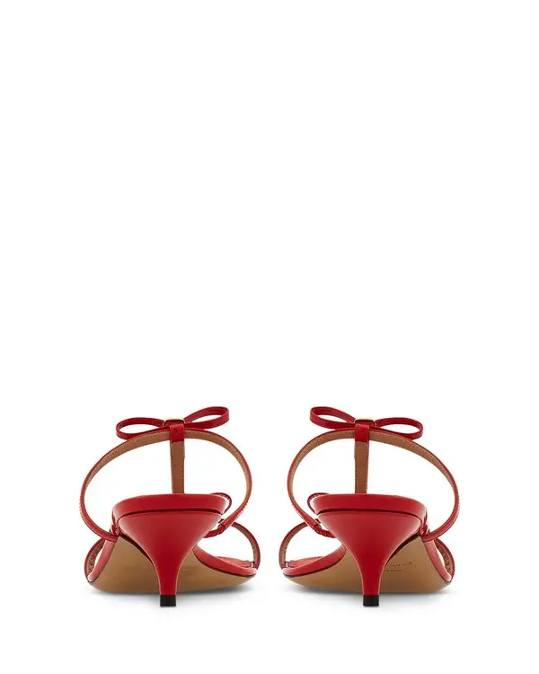 FERRAGAMO Abili 40 Mini Bow Sandals - Flame Red