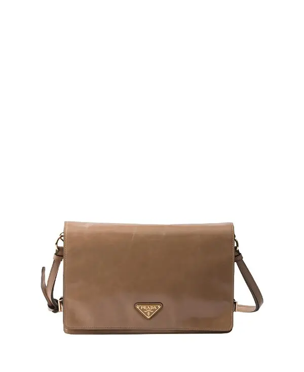 Prada Medium Leather Shoulder Bag - Powder