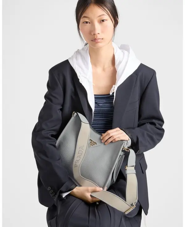 Prada Medium Leather Bag - Dark Grey
