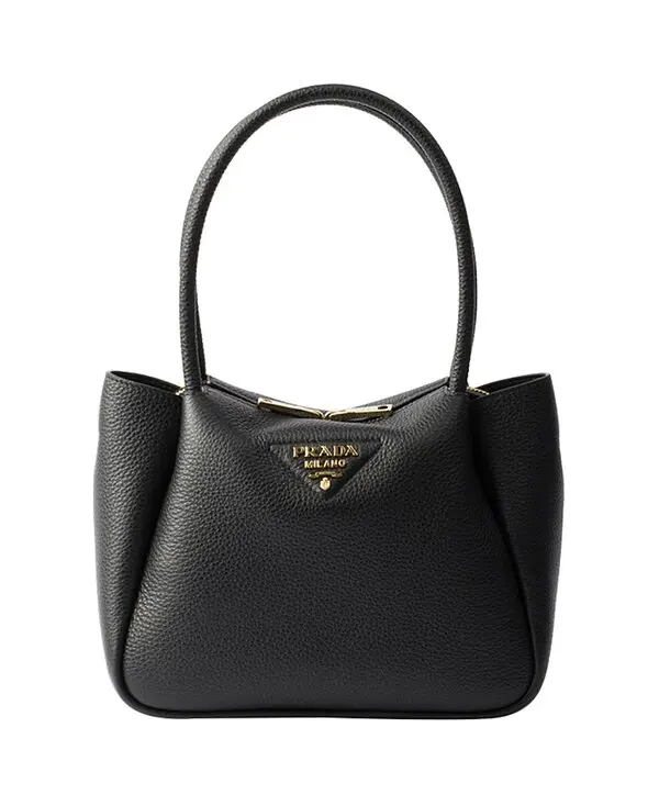 Prada Small Leather Handheld Bag - Black