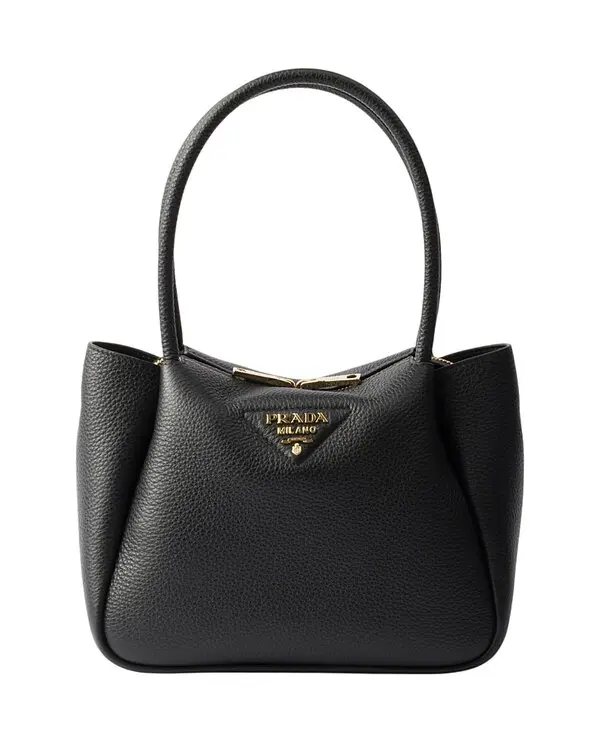 Prada Small Leather Handheld Bag - Black