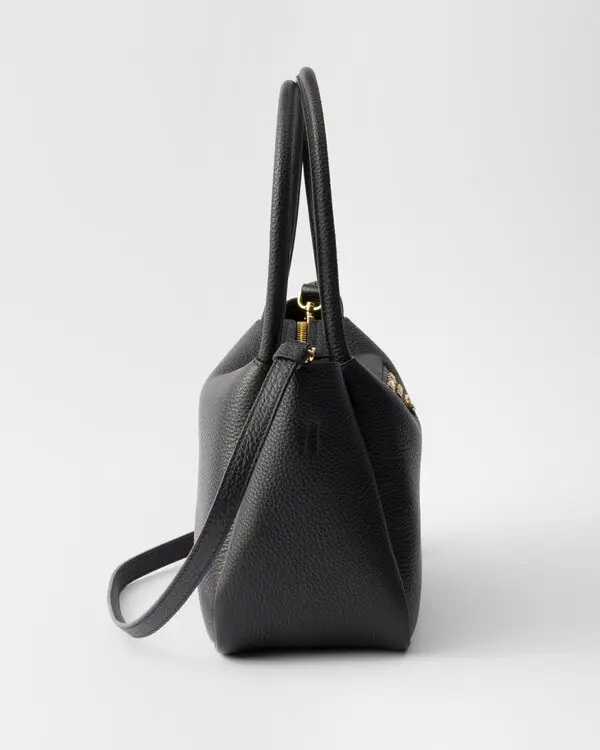Prada Small Leather Handheld Bag - Black