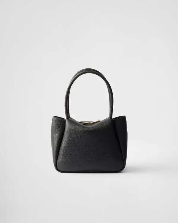 Prada Small Leather Handheld Bag - Black