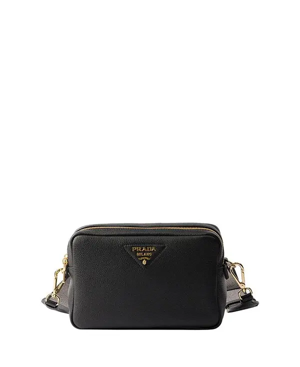 Prada Small Leather Shoulder Bag - Black