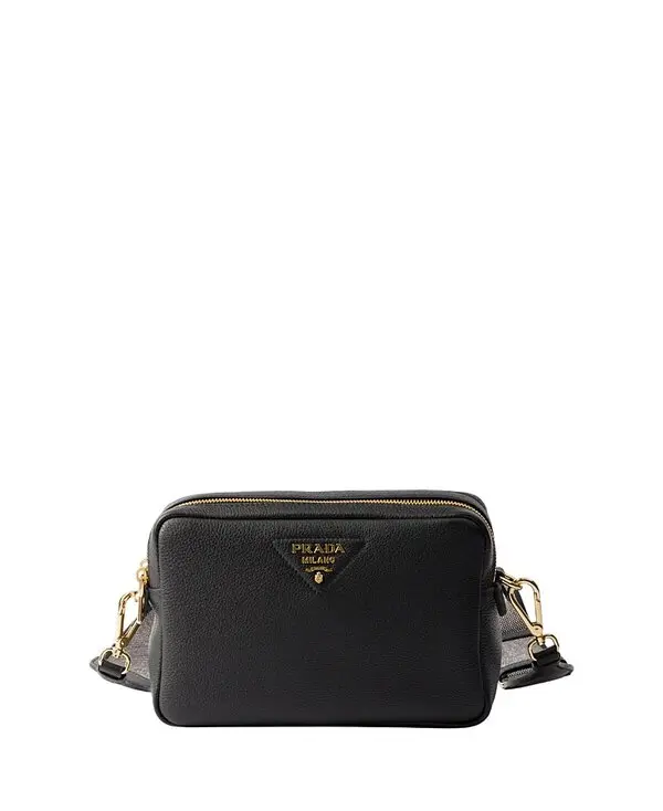 Prada Small Leather Shoulder Bag - Black