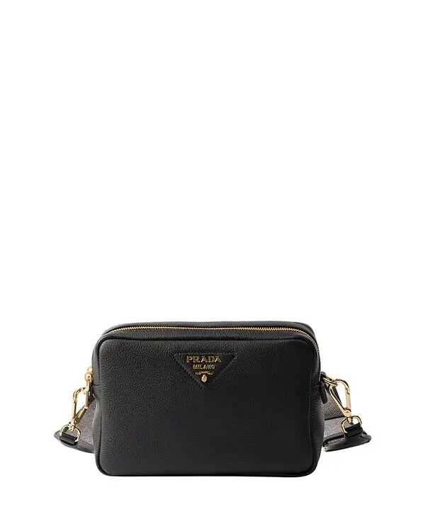 Prada Small Leather Shoulder Bag - Black