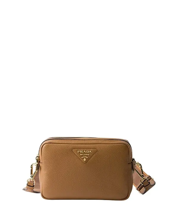 Prada Small Leather Shoulder Bag - Caramel