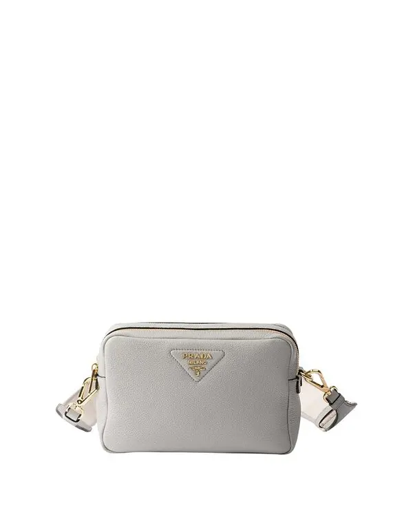 Prada Small Leather Shoulder Bag - Grey